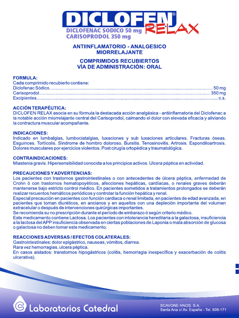 Diclofen Relax Caja X 20 Comprimidos | PDF