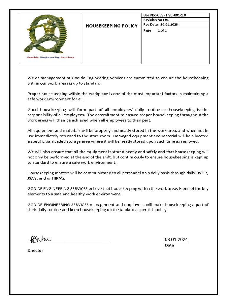 Housekeeping Policy Overview | PDF