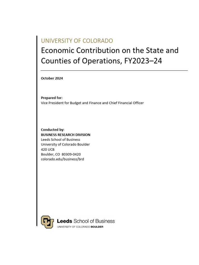 Fy2024 Cu Impact Study Report Finalpdf | PDF | Employment | Gross ...