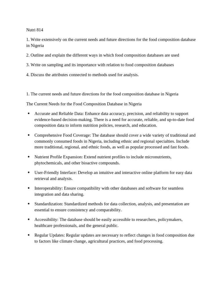 Nutri 814 Assignment -WPS Office | PDF | Sampling (Statistics) | Accuracy And Precision