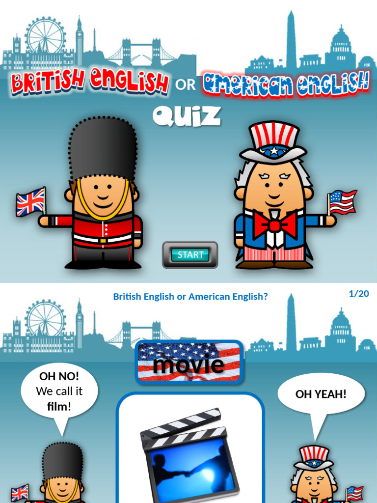 Americanbritish English Quiz Fun Activities Games Games 78762 | PDF ...