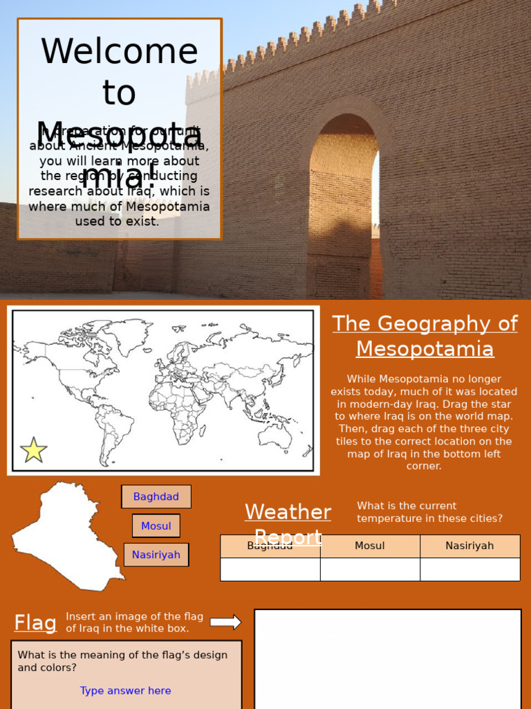 6th Prep Mesopotamia Unit Introduction Digital Activity | PDF