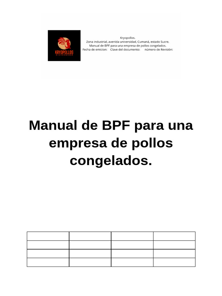 Manual BPF 1-1 | PDF | Seguridad alimenticia | Residuos