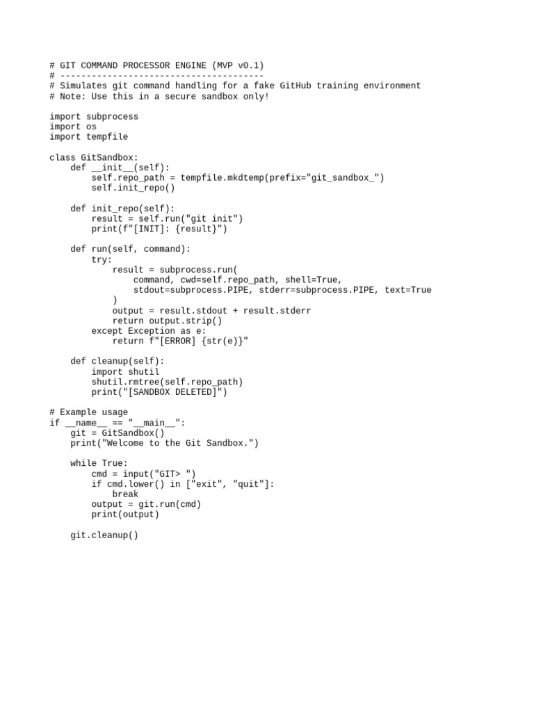 Git Command Processor Engine | PDF