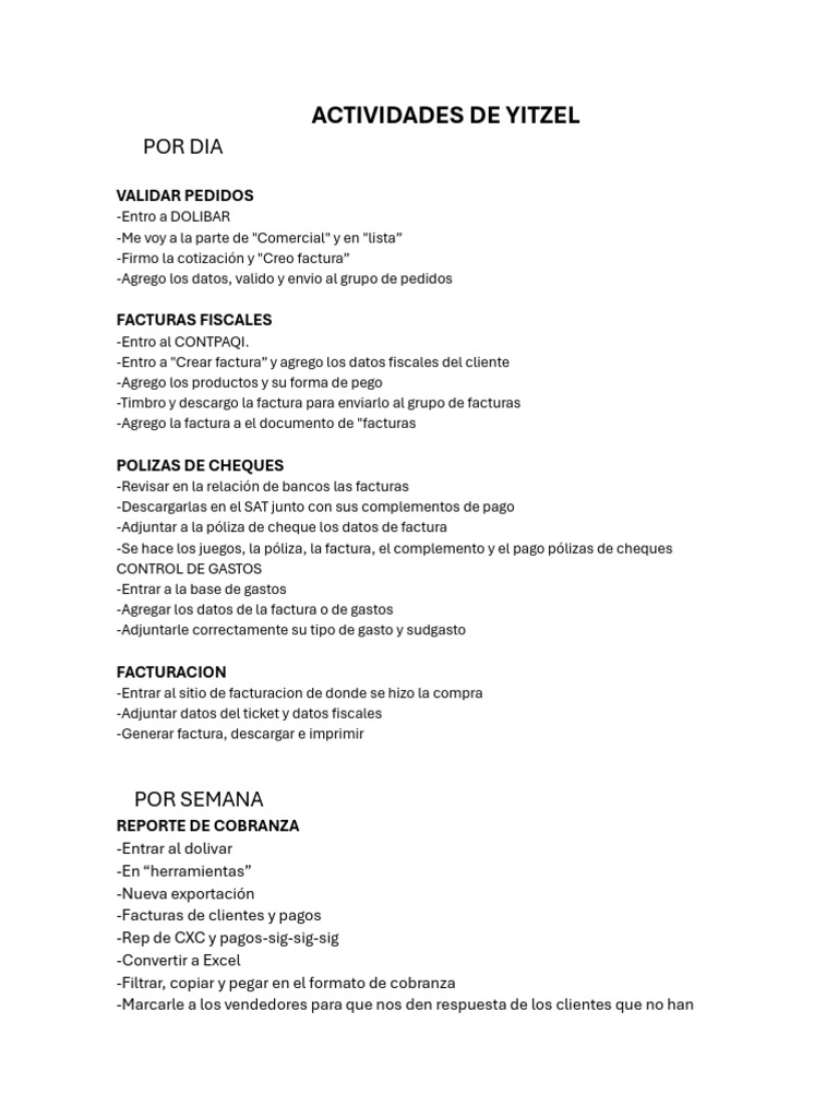 Actividades de Yitzel | PDF