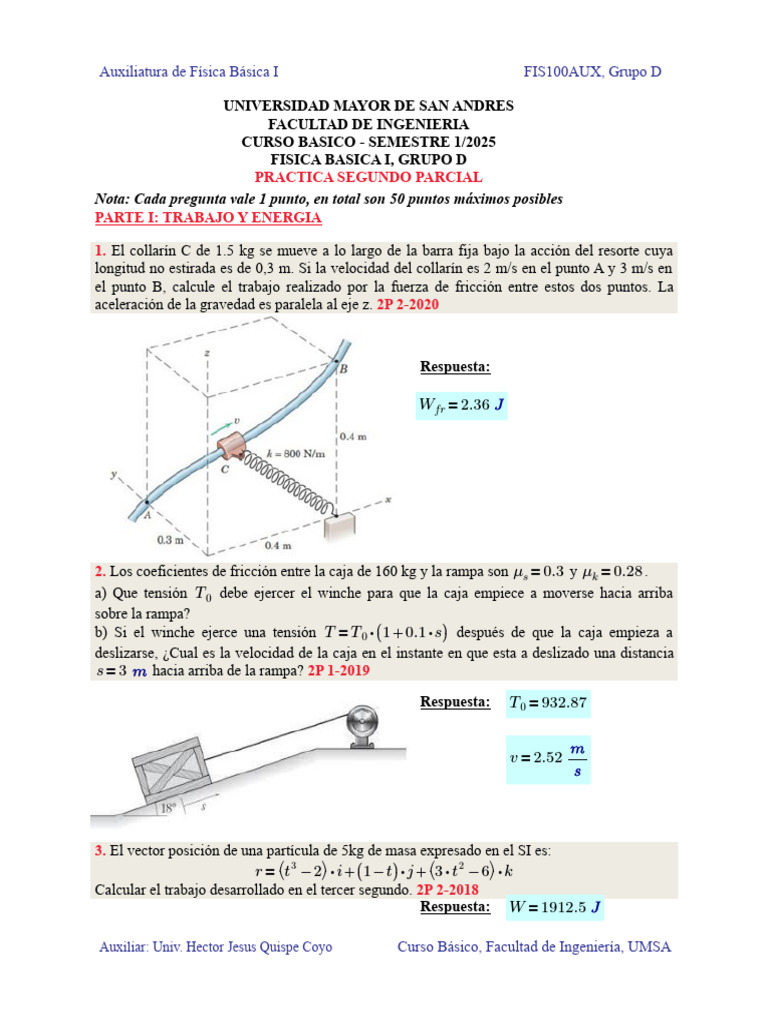 CB - FIS100AUX - Practica 2P | PDF | Fricción | Masa