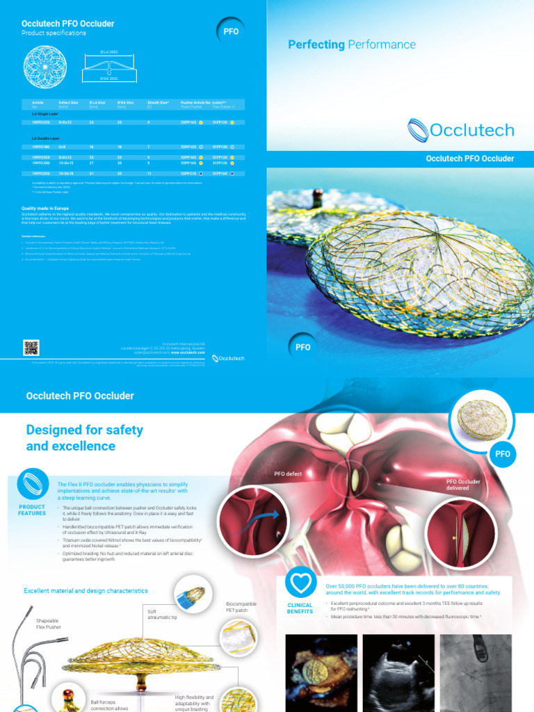 Prótese Occlutech - PFO - Brochure' Com Você | PDF