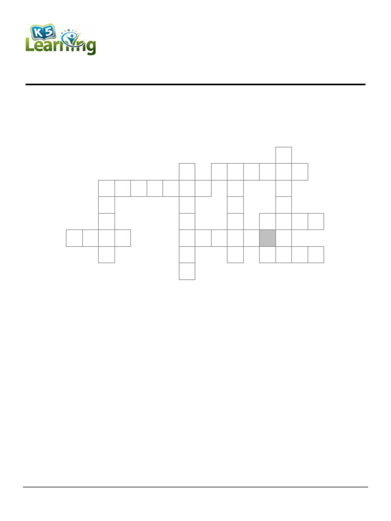 3rd Grade Vocabulary Crossword Puzzle | PDF | Crossword