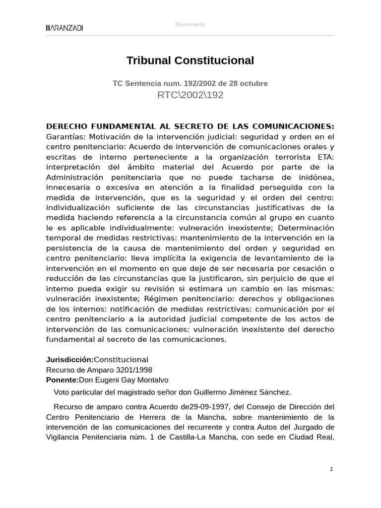 Derecho Al Secreto de Las Comunicaciones | PDF | Defensor público | Fiscal