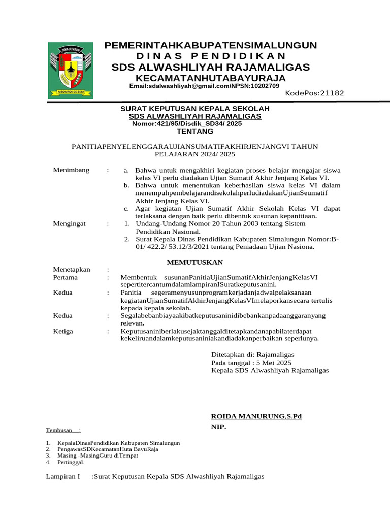 SK Panitia Saj 2024 2025 | PDF