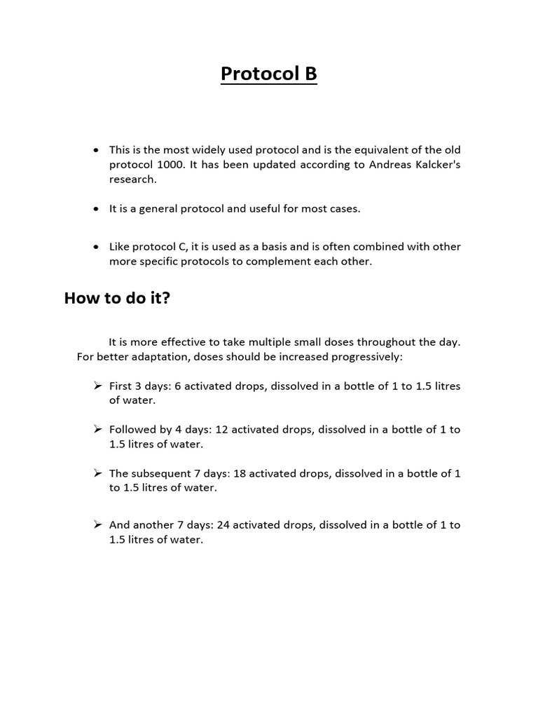 Protocol B 4 2 9tw3i | PDF