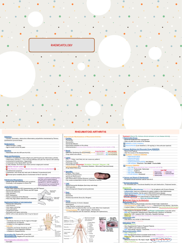 Rhumatology Modified | PDF | Gout | Rheumatoid Arthritis