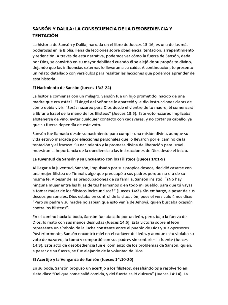 Sansón y Dalila | PDF | Sansón | Dalila