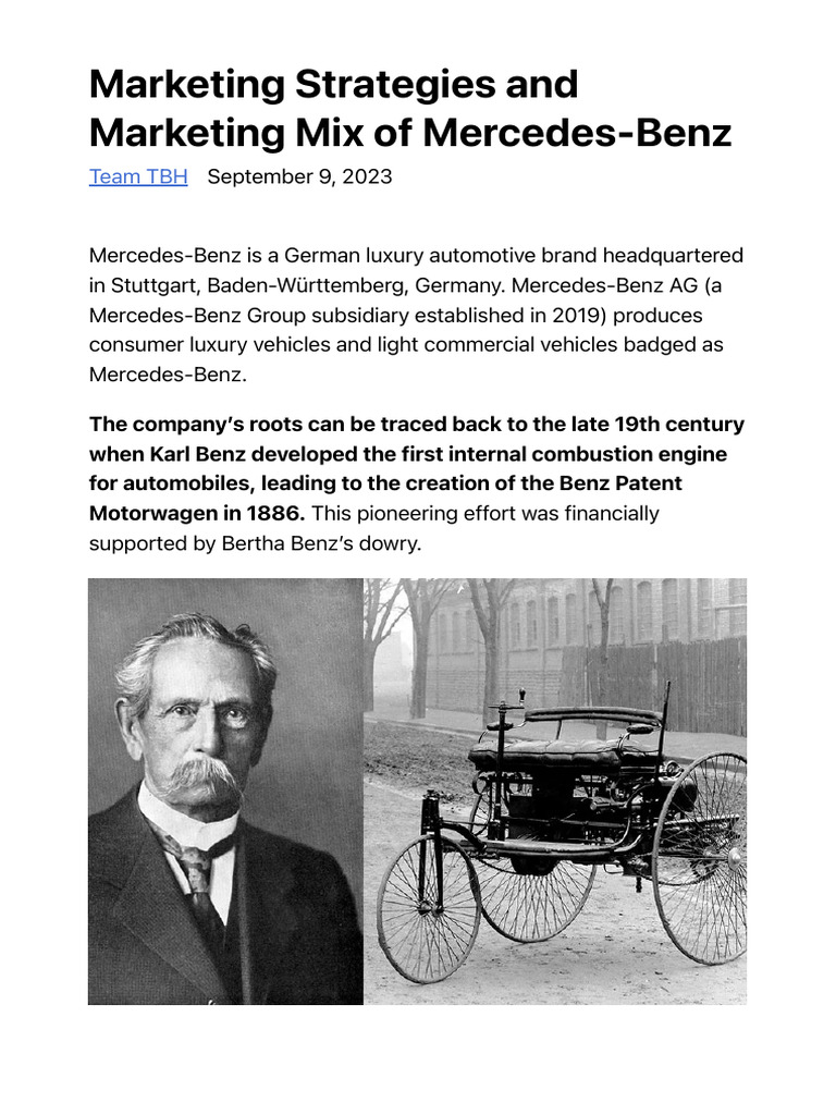 Mercedes-Benz Marketing Strategies Overview | PDF | Mercedes Benz | Brand
