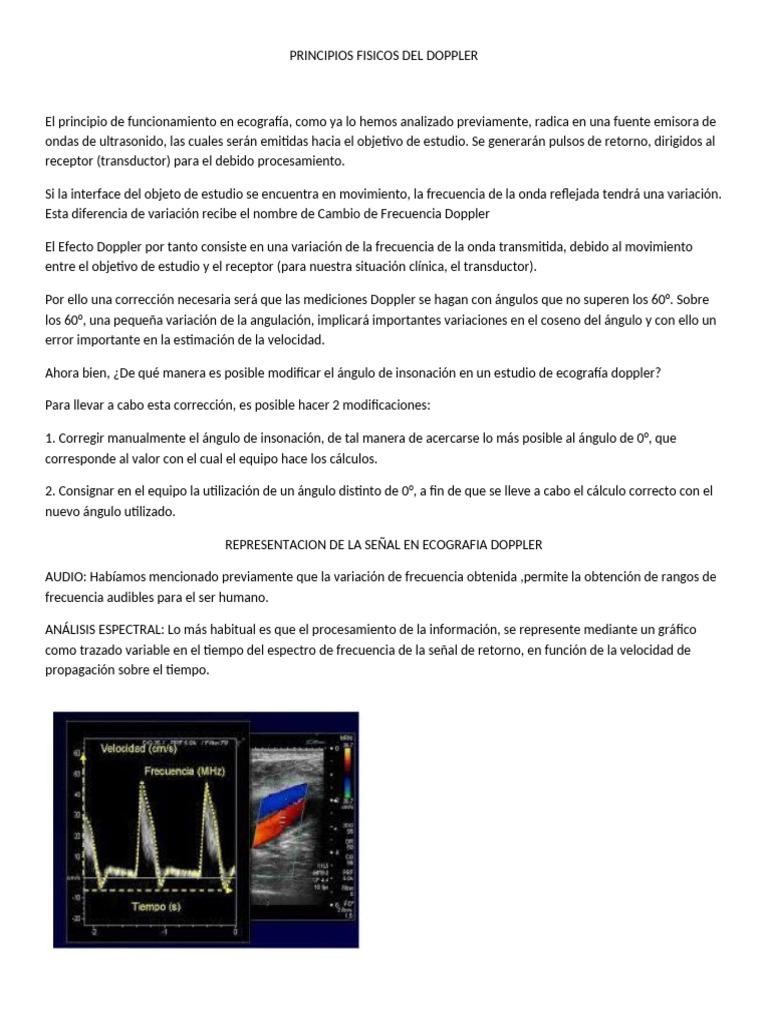 Principios Fisicos Del Doppler Pdf Efecto Doppler Ultrasonido