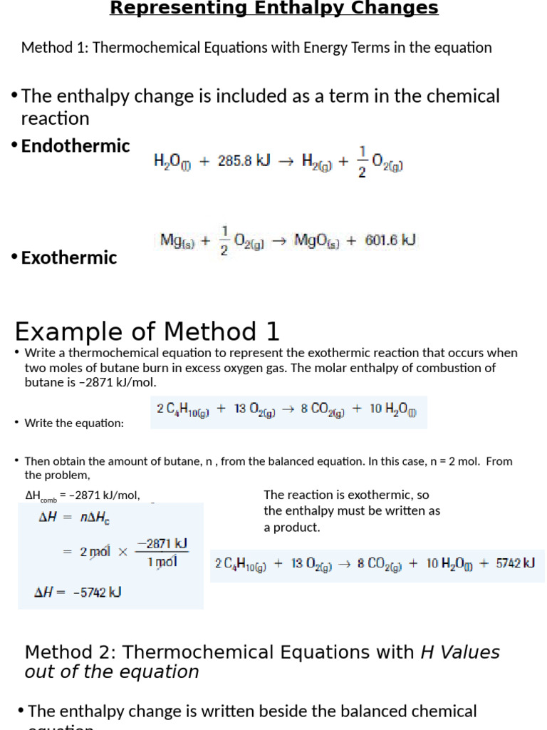 Representing Enthalpy Changes 2025 | PDF