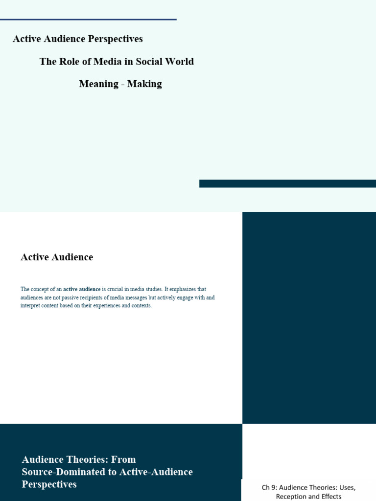 Active Audience&media in Social Life | PDF | Framing (Social Sciences ...