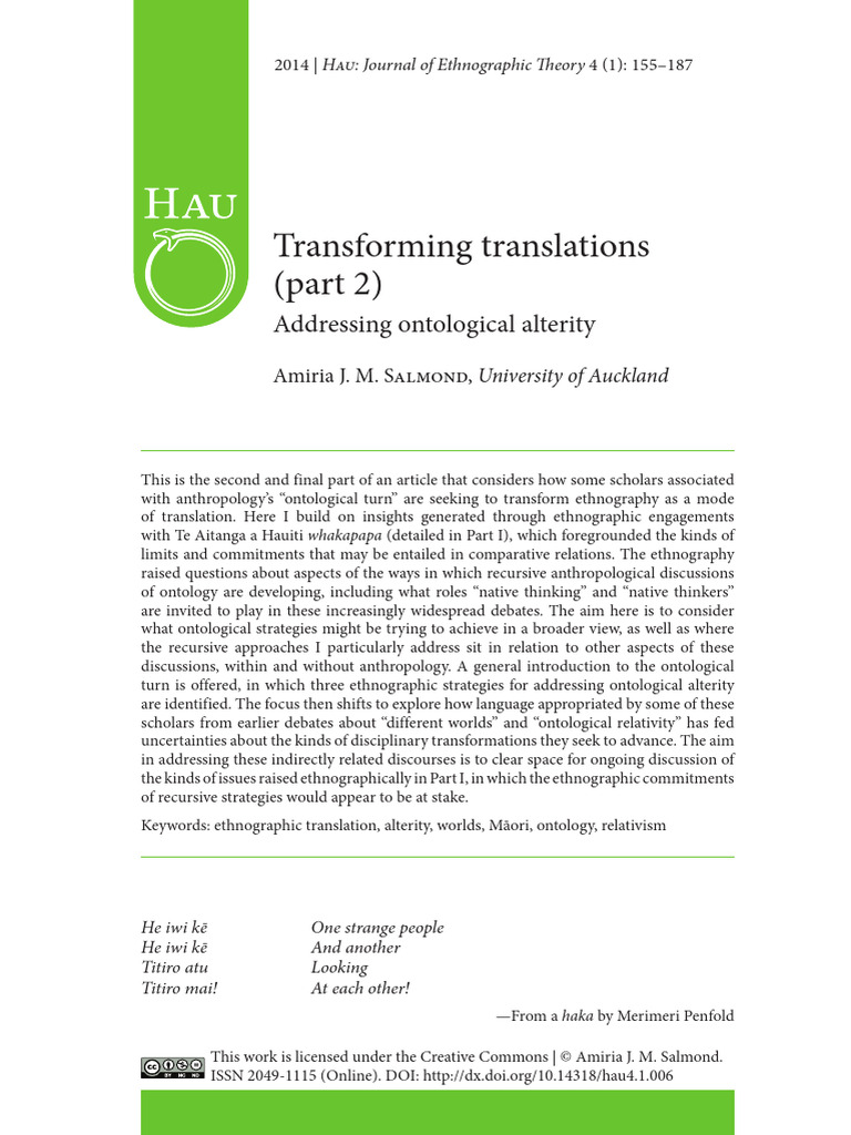 Addressing Ontological Alterity | PDF | Ethnography | Anthropology
