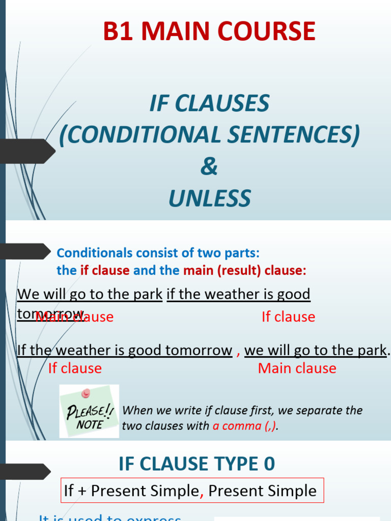 Understanding If and Unless Clauses | PDF | Language Mechanics | Grammar