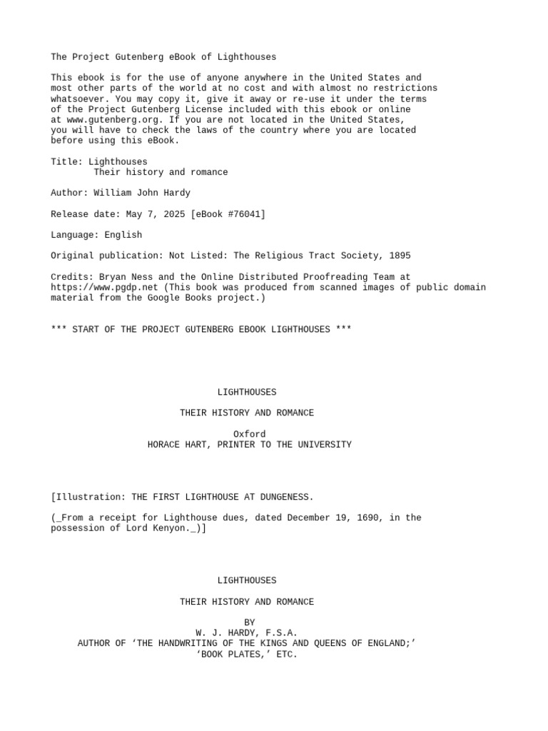 Lighthouses - W. J. Hardy | PDF | Lighthouse | Project Gutenberg