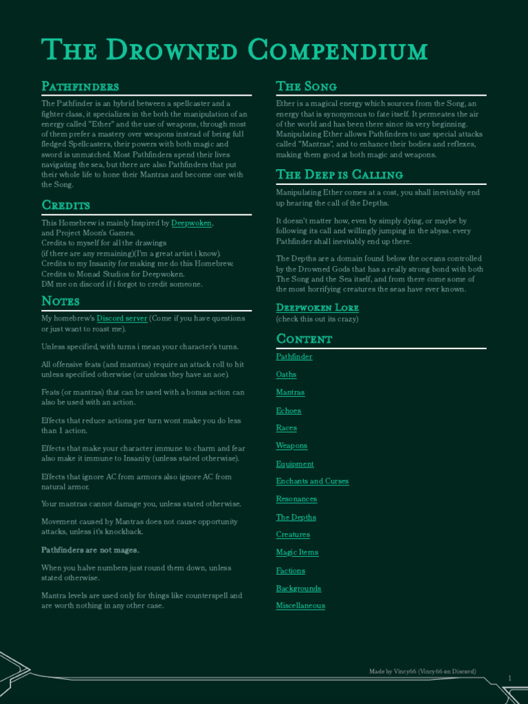 The Drowned Compendium | PDF