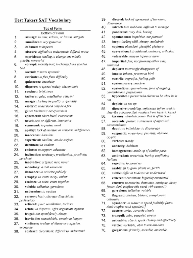 400 Numerical List With Definitions | PDF