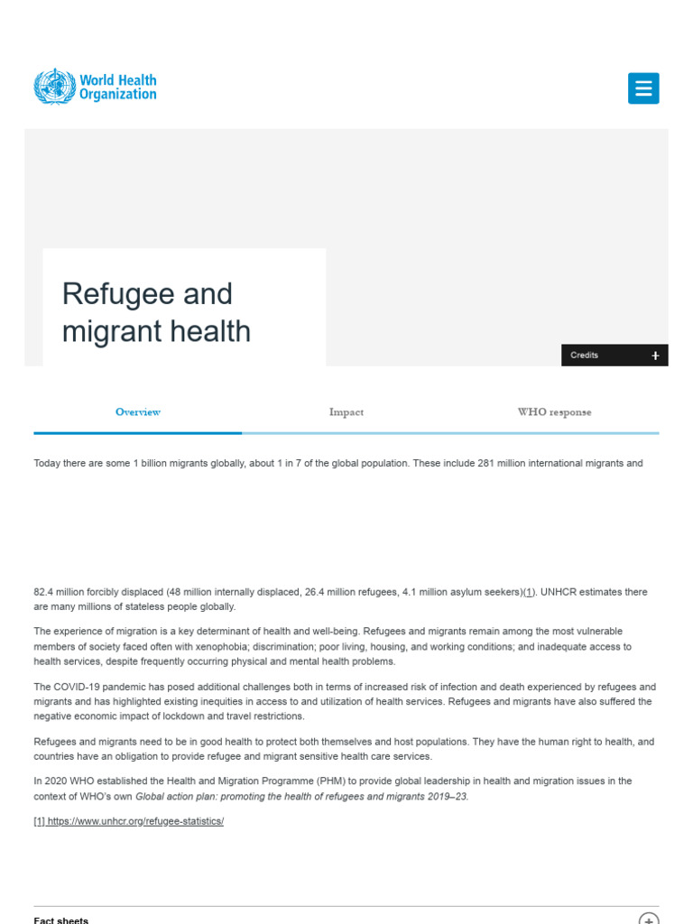 Refugee and Migrant Health - Global | PDF | Refugee | Human Migration