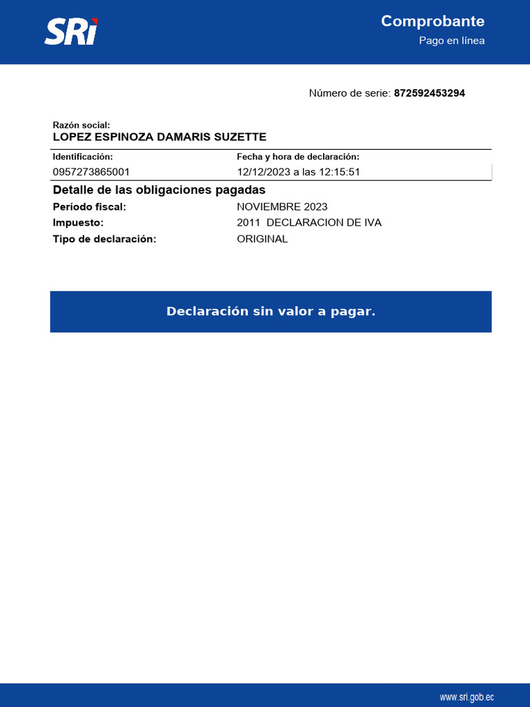 Declaración de IVA 2 | PDF