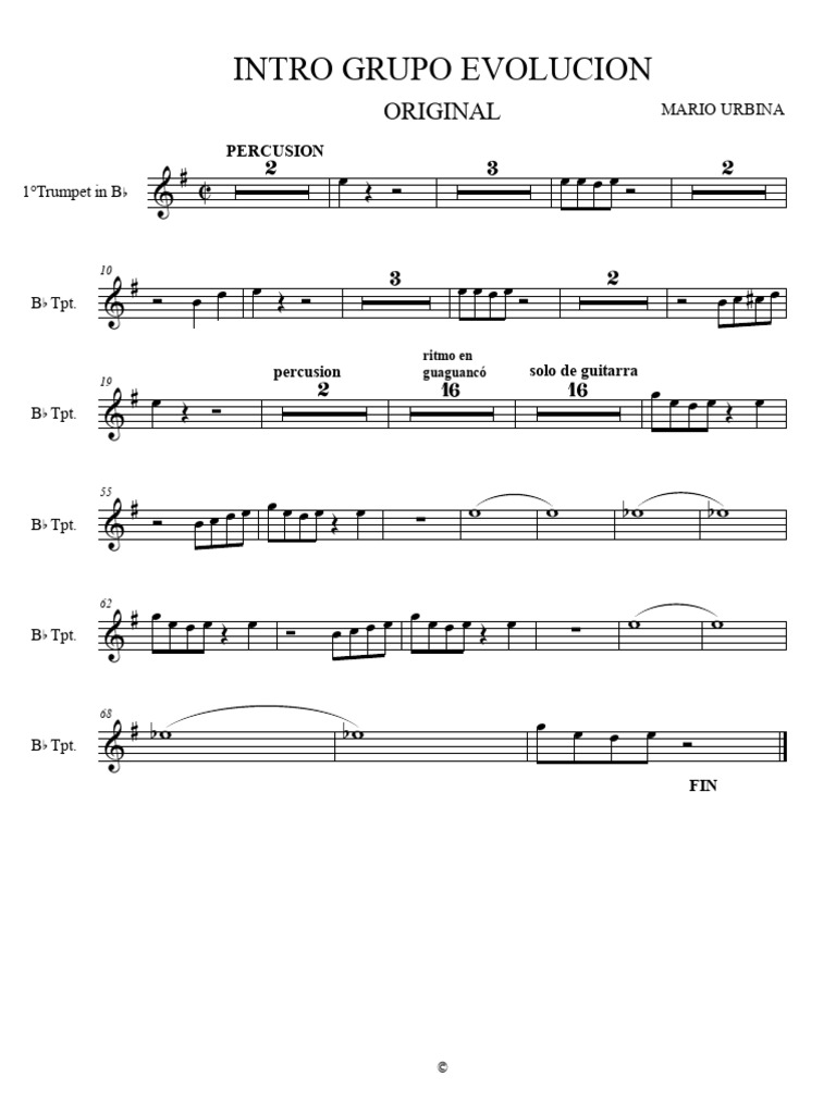 Intro Grupo Evolucion Trompeta 2 o Tromb o Sax | PDF