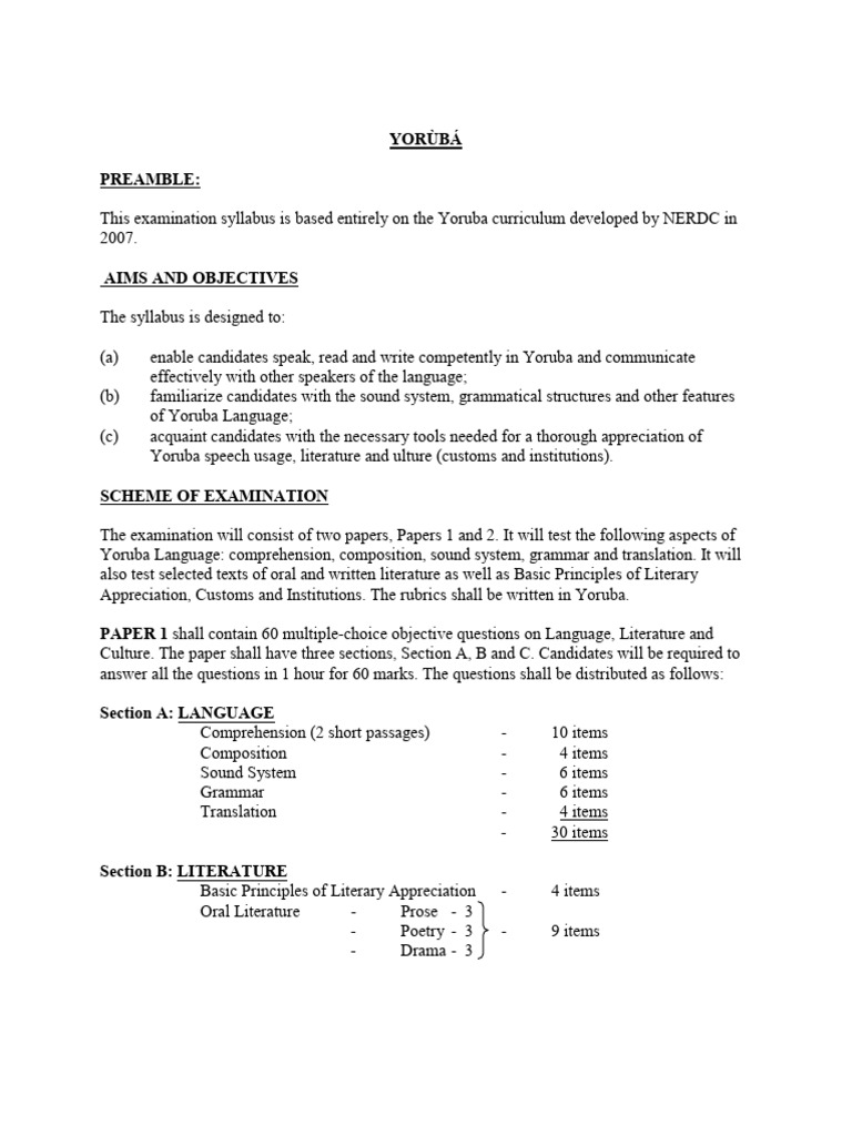 Yoruba | PDF | Part Of Speech | Human Communication