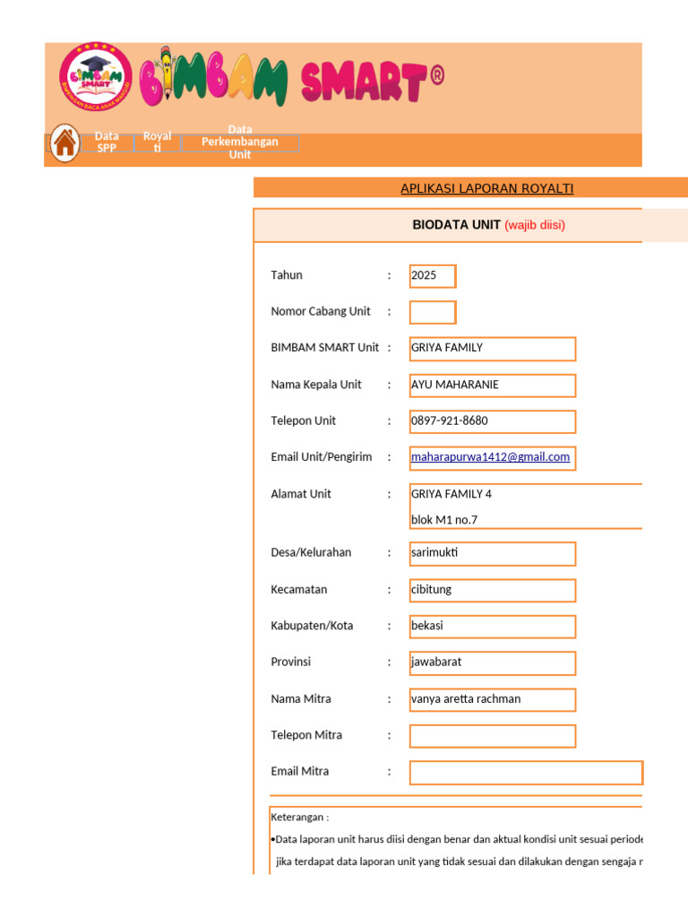Laporan Pusat Unit Griya Family | PDF
