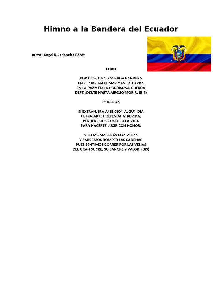 HIMNO A La Bandera | PDF