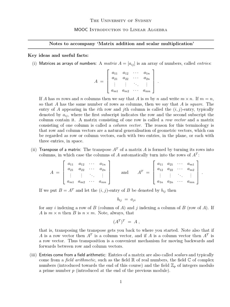 M3V1Notes-Matrix-Addition-And-Scalar-Multiplication ...