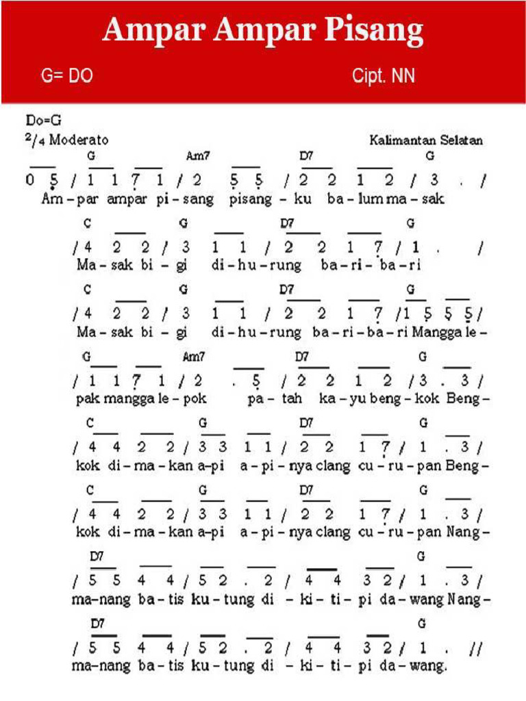 Not Angka Ampar Ampar Pisang | PDF