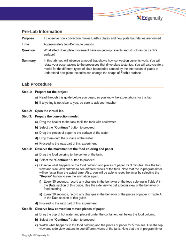 Plate Boundaries - Student - VirtualLabGuide 4 | PDF | Plate Tectonics ...