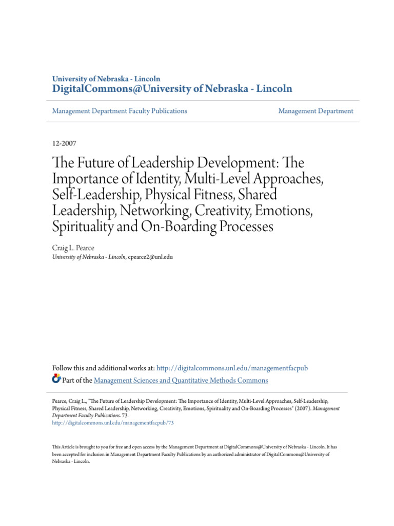Future of Leadership Development | PDF | Leadership | Creativity