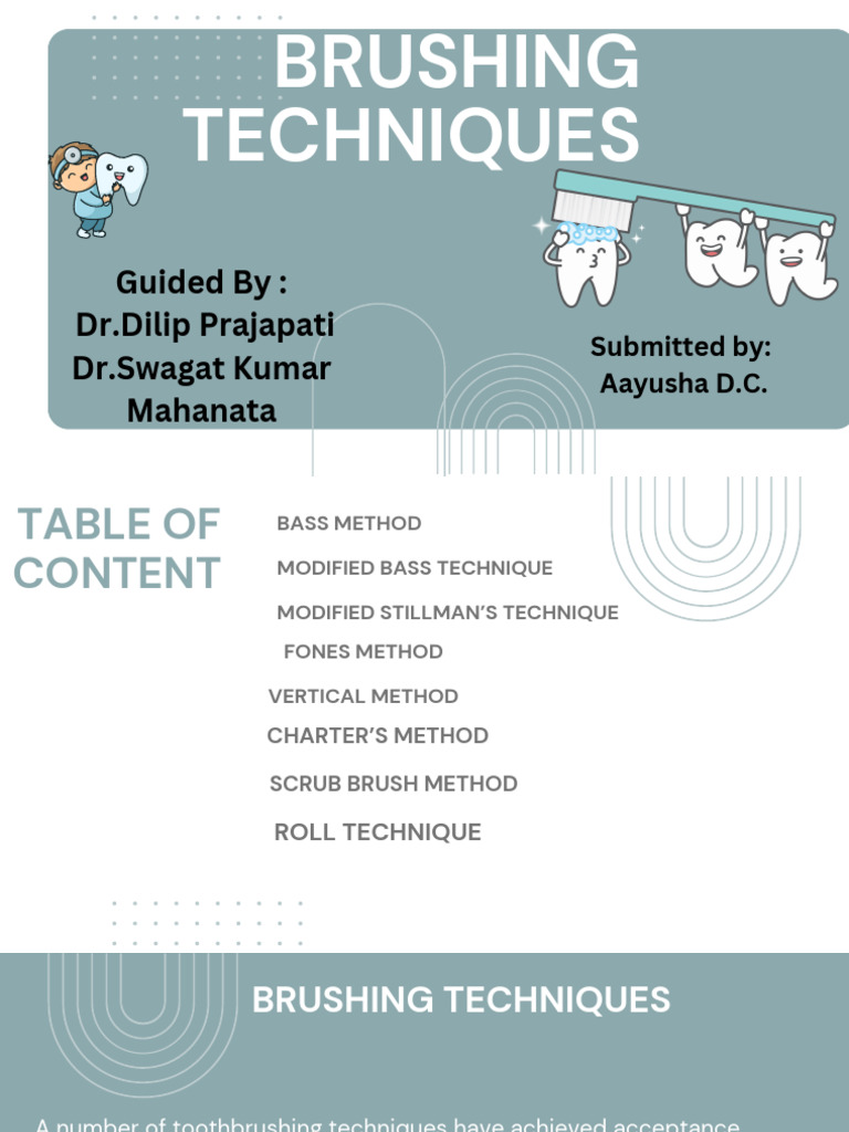 Brushing Techniques | PDF | Toothbrush | Periodontology
