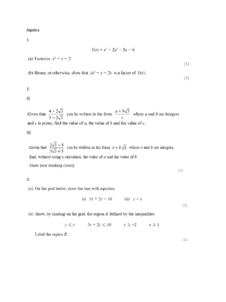 Algebra (1) | PDF