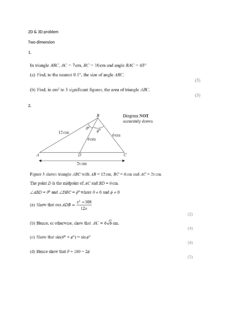 2D & 3D Problem | PDF