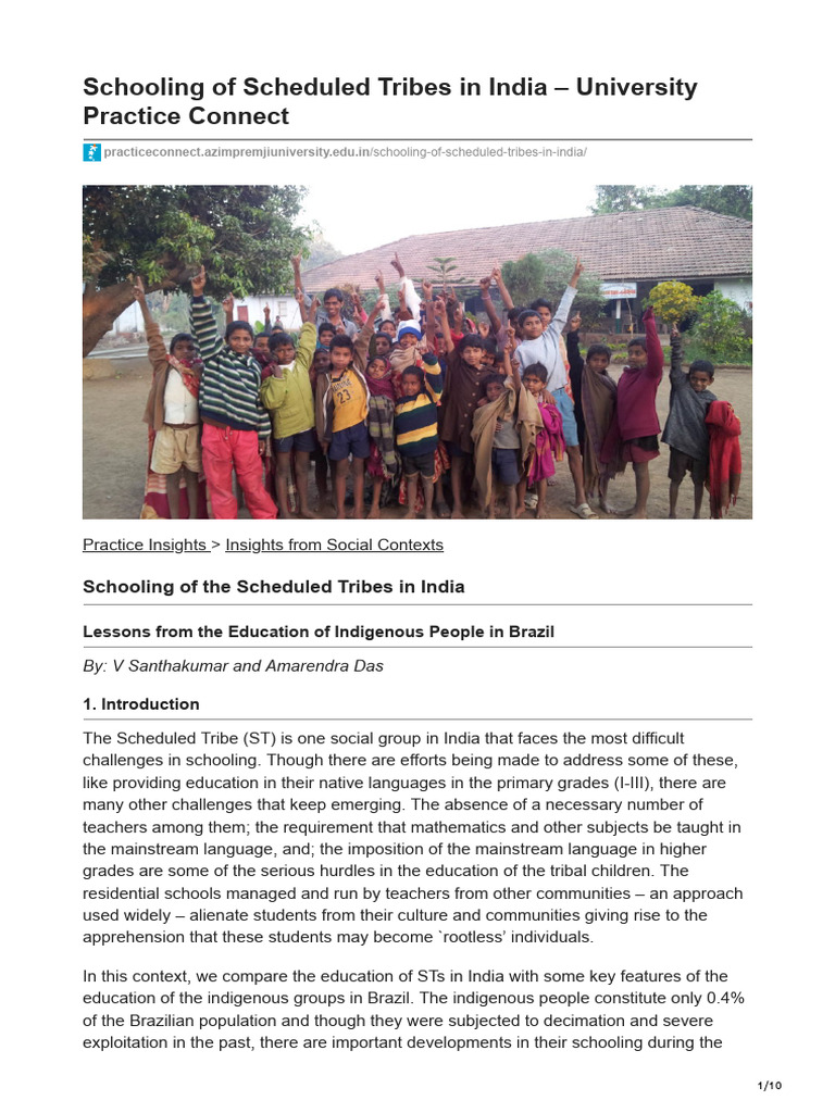 Education Challenges for Scheduled Tribes | PDF | Teachers