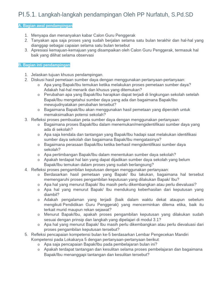 Langkah Pendampingan 5 Furkan | PDF