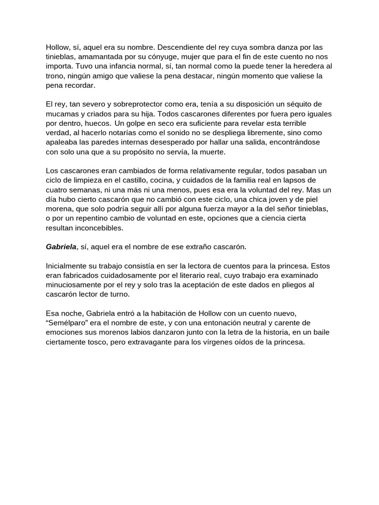 La Princesa Hollow y el Cascarón Gabriela | PDF