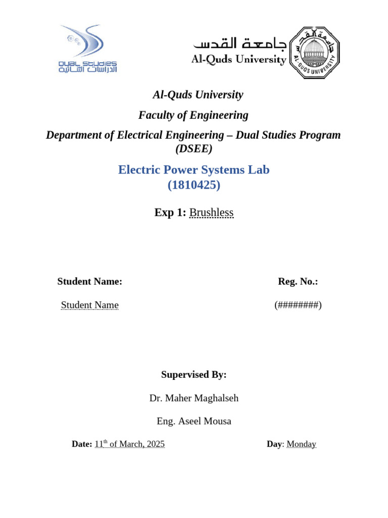 Brushless DC Motor Experiment Report | PDF | Electricity | Electric Power