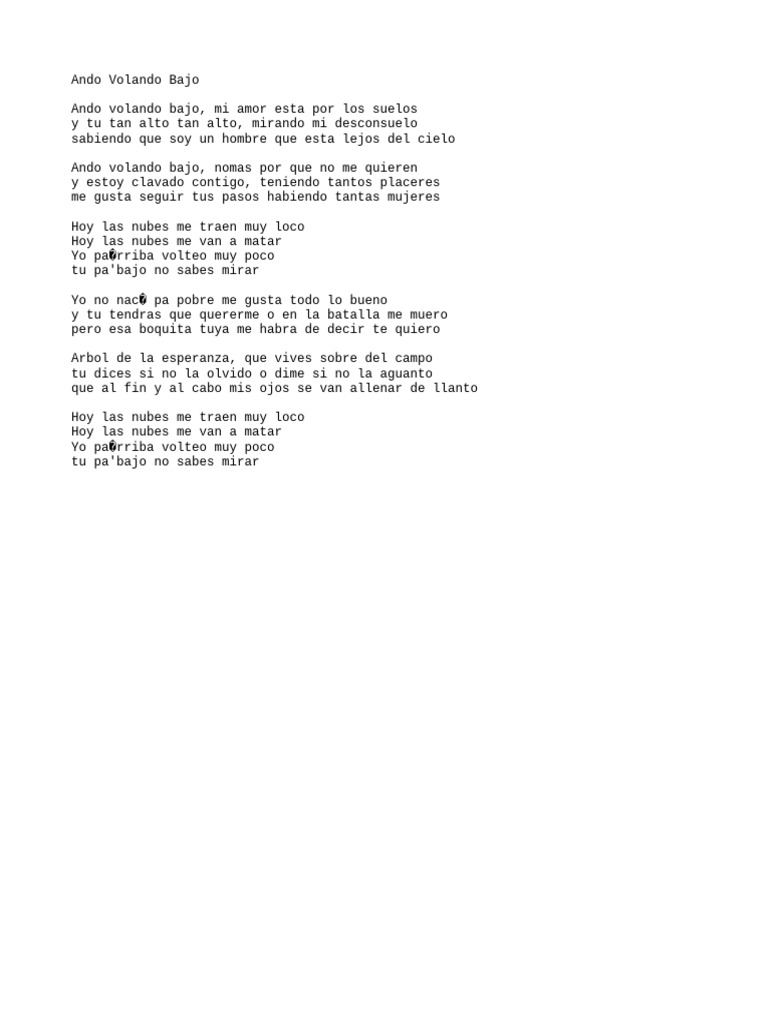 Ando Volando Bajo | PDF