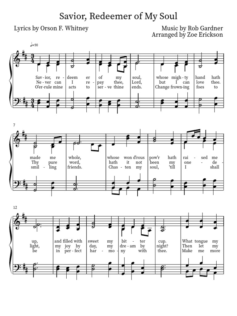 Savior Redeemer of My Soul Sheet Music | PDF