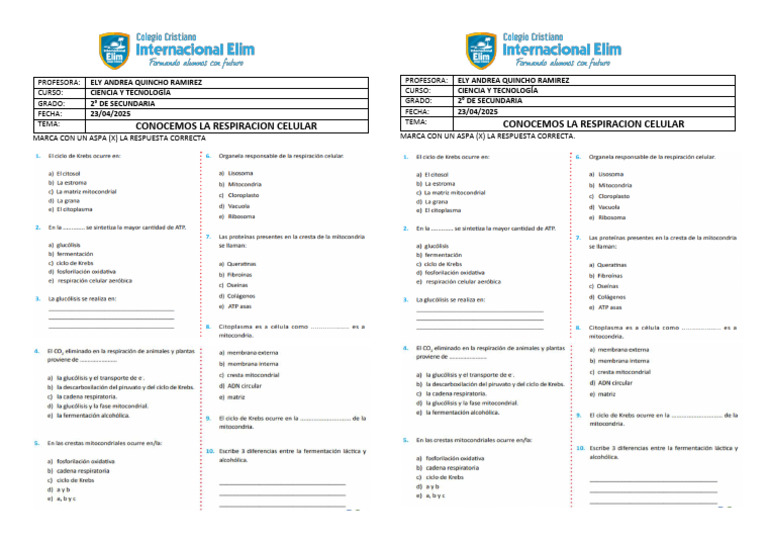 1 FICHA - 2DO - U2 - CyT - ELIM - 23-04-25 | PDF