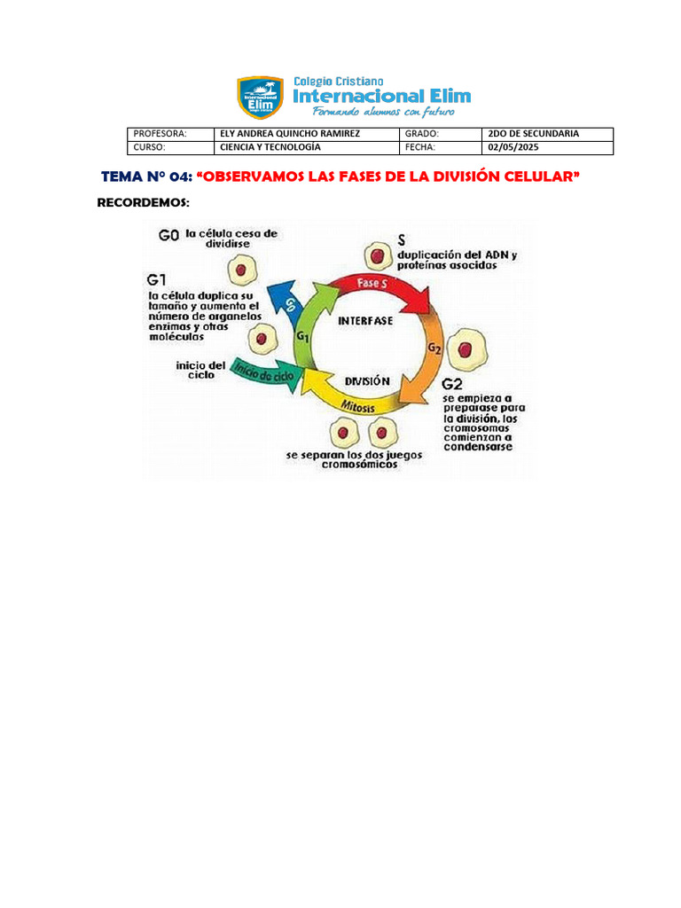 4 FICHA - 2DO - U2 - CyT - ELIM - 02-05-25 | PDF