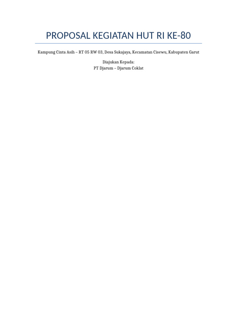 Proposal HUT RI Resmi PT Djarum | PDF