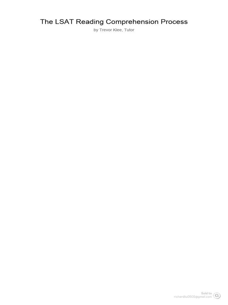 The LSAT Reading Comprehension Process | PDF | Bayesian Inference ...