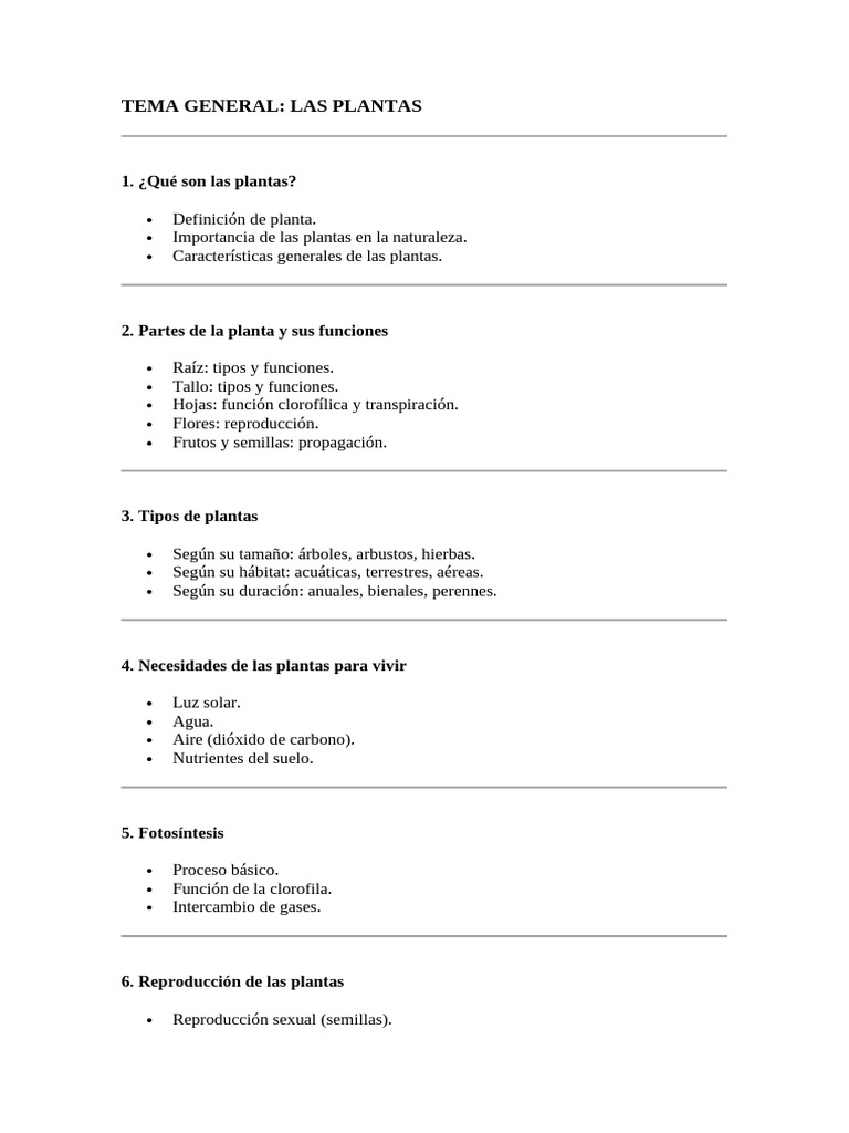 Todo sobre las plantas: características y funciones | PDF
